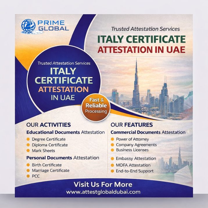 Italy Certificate Attestation in Dubai, UAE - Deals & Offers - Muamat